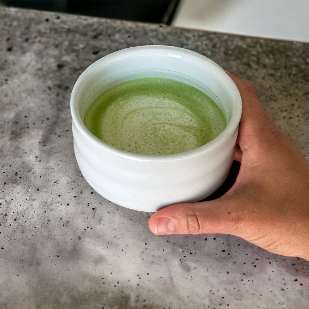 Matcha skål / kop (Matcha chawan) og bambusholder – Matchacha